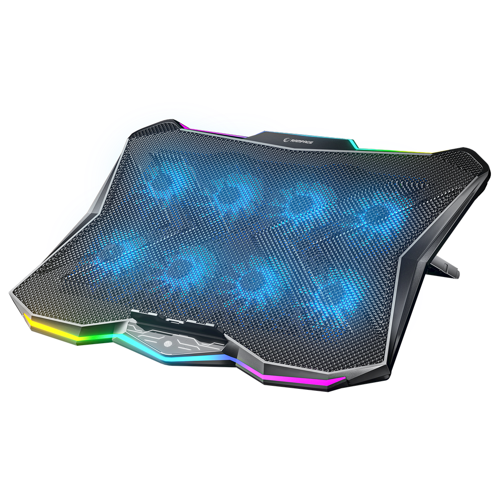 Rc16 Octal 8 Fan RGB 14-17.3 inch Notebook Cooler Stand-Black – Rampage