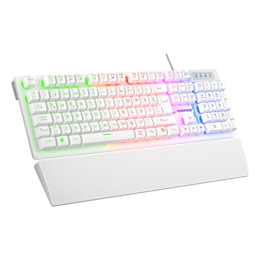 Kb-Rx77 Runner Rainbow Wrist Rest Gaming Keyboard-White – Rampage